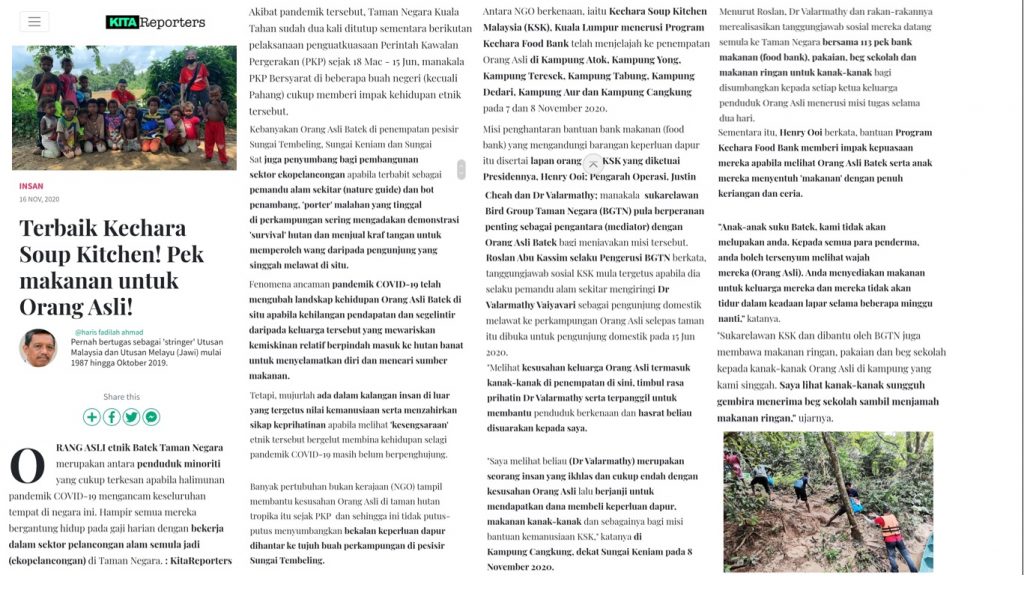 Press Coverage – Kechara Soup Kitchen