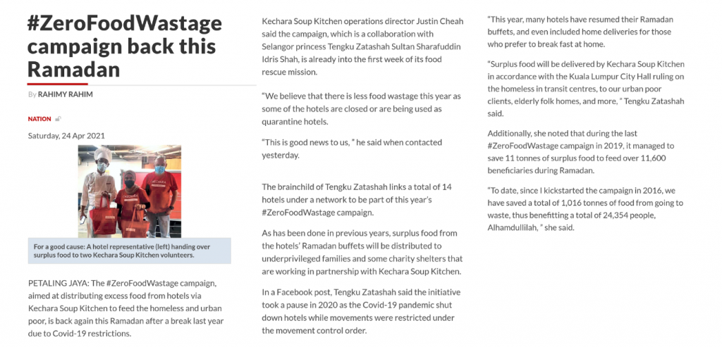 Press Coverage – Kechara Soup Kitchen