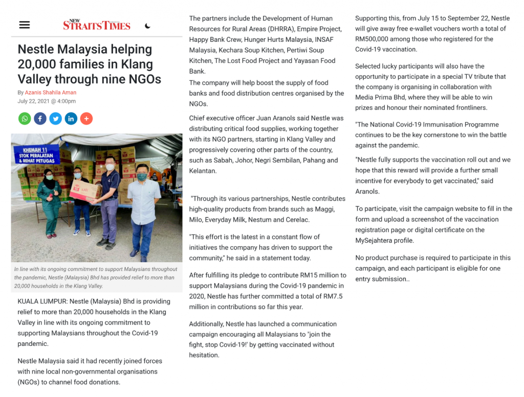 Press Coverage – Kechara Soup Kitchen